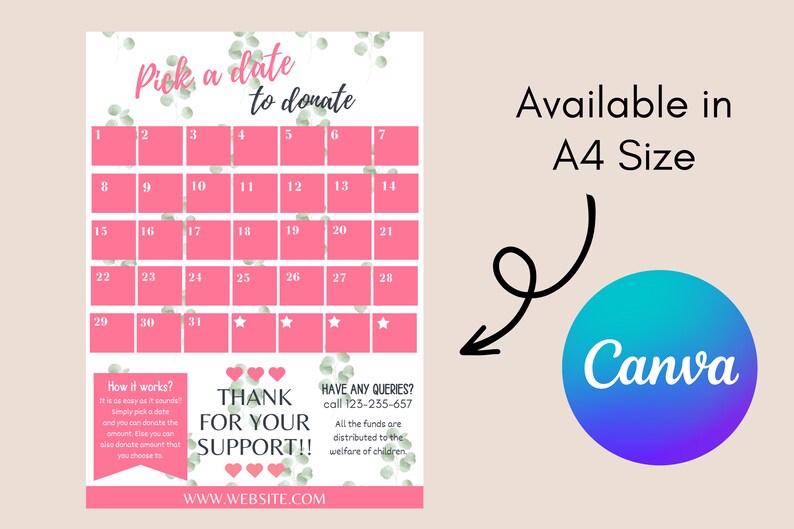 Editable Pick Date Flyer Canvapick a Date to Donate FLYER Canvaplant ...