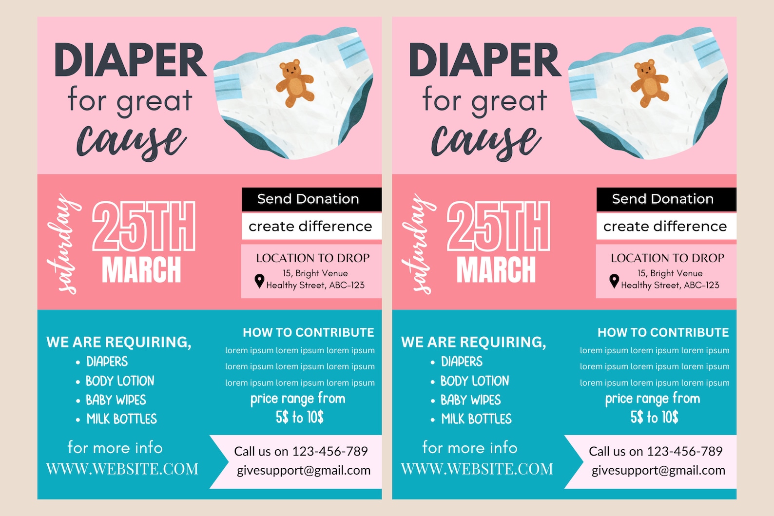 Diaper Fair FLYER CANVA| Diaper Donation |health Poster| Editable Flyer ...