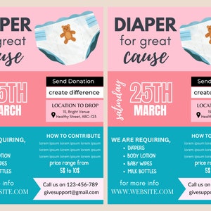 Diaper Fair FLYER CANVA| Diaper Donation |health Poster| Editable Flyer ...