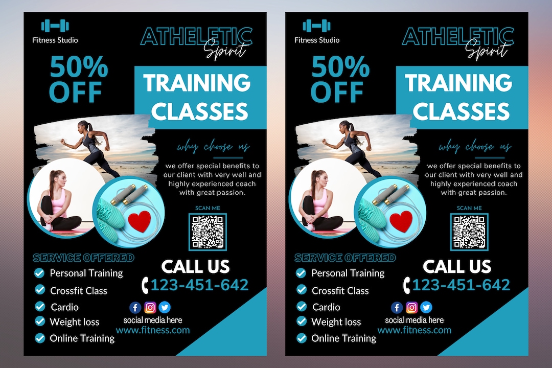 Athletic Trainer FLYER CANVA A4 Flyer Template health - Etsy