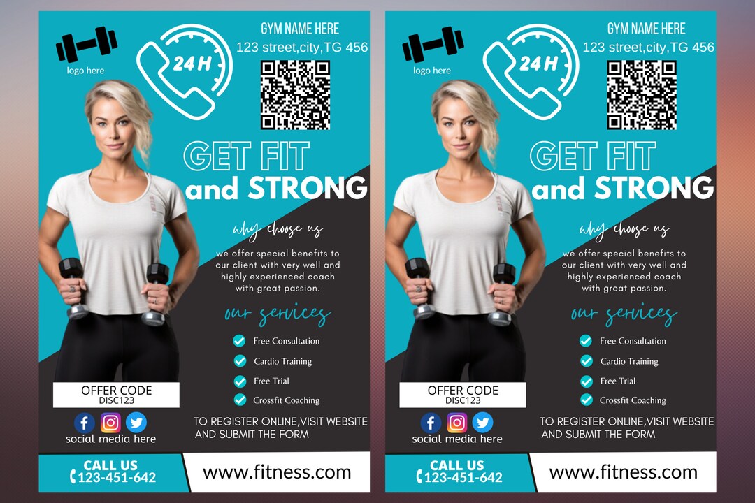 FITNESS FLYER CANVA A4 Flyer Template weight Loss Flyer Template ...