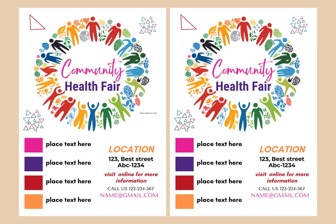 Community Fair FLYER CANVA| A4 Flyer Template |health Poster| Editable ...