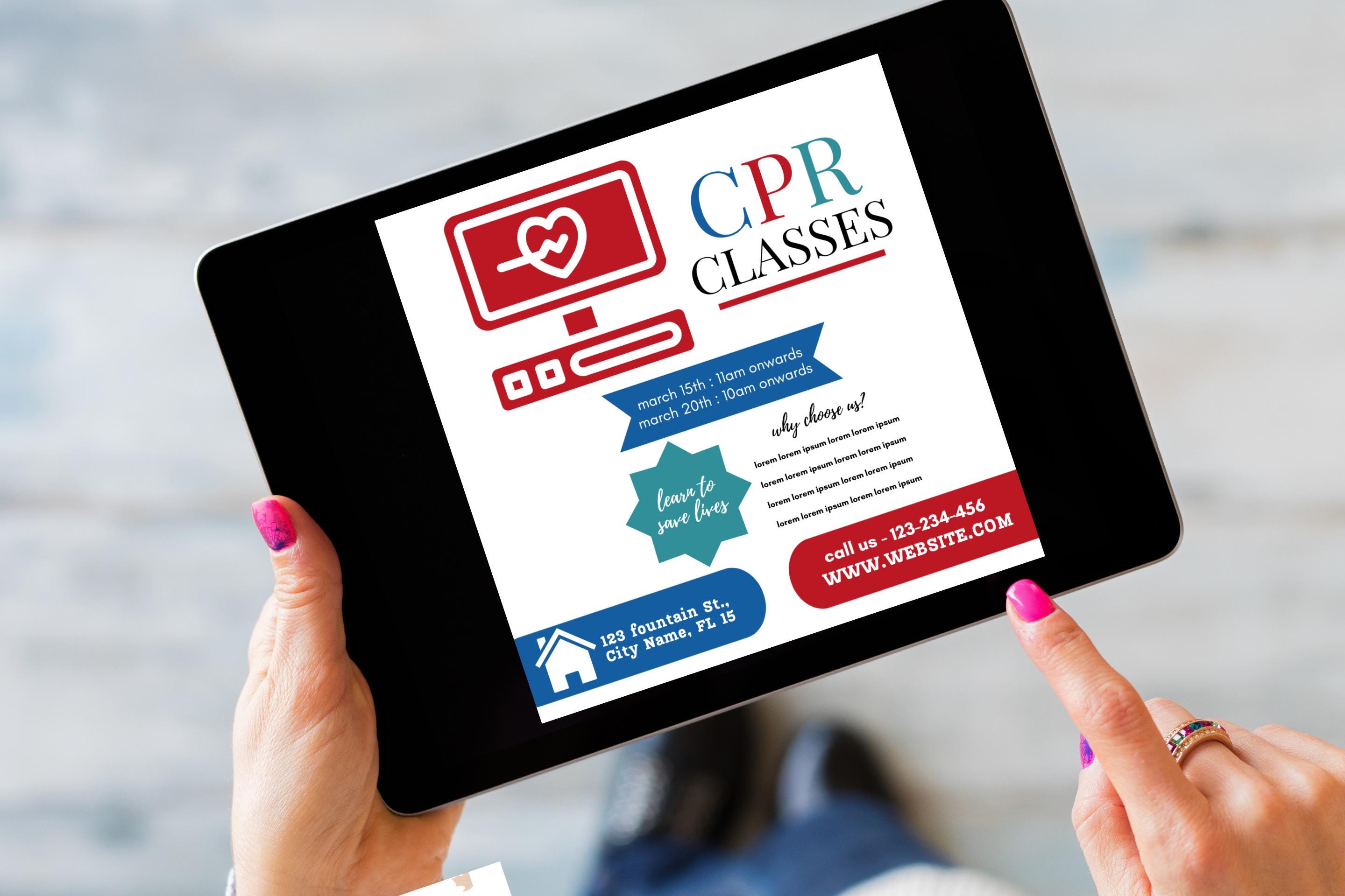 Editable Cpr Flyer CANVA|A4 Flyer| Cpr Instagram Post| Health Poster ...
