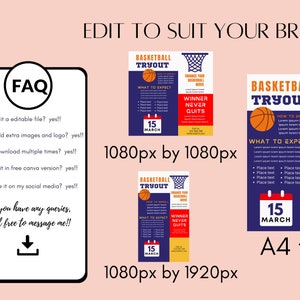 Basketball Tryout FLYER|A4 Flyer Template|social Media Post|sports ...