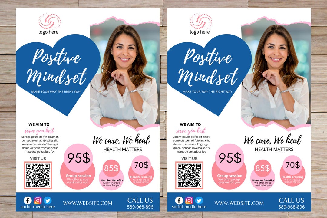 Editable Mindset FLYER CANVA A4 Flyer Template health Poster Editable ...