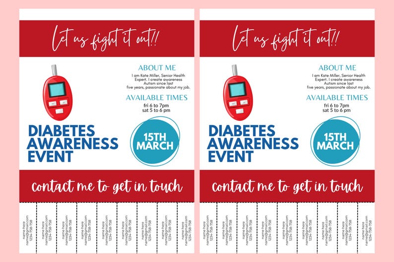 Editable Diabetes FLYER CANVA| A4 Flyer| Health Awareness| Chronic ...