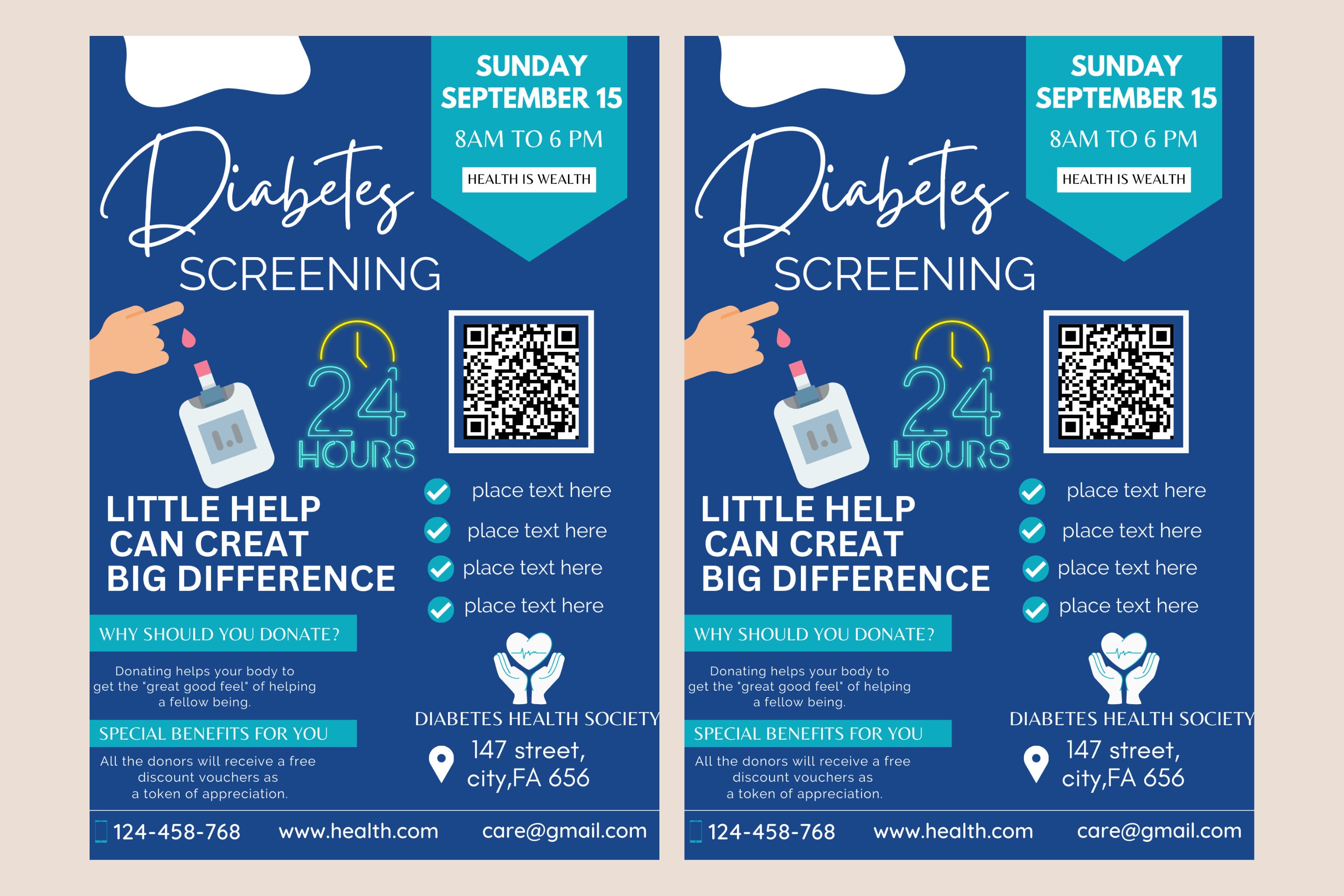 Diabetes Health FLYER CANVA A4 Flyer Diabetes health Poster Editable ...