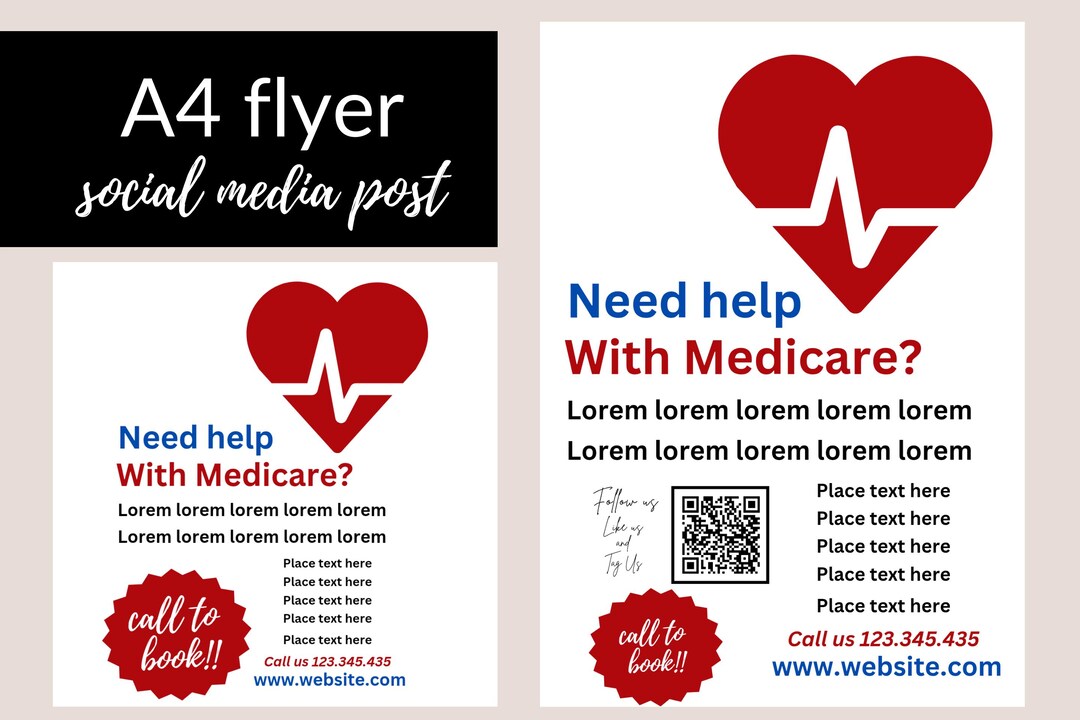 Medicare Health FLYER A4 Flyer Templatesocial Media Posthealth Flyer ...