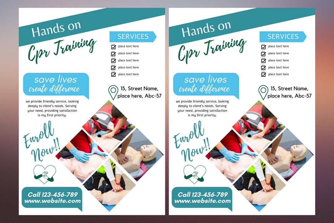 Cpr Flyercanva First Aid Flyerhealth Poster Editable Flyer diy Flyer ...