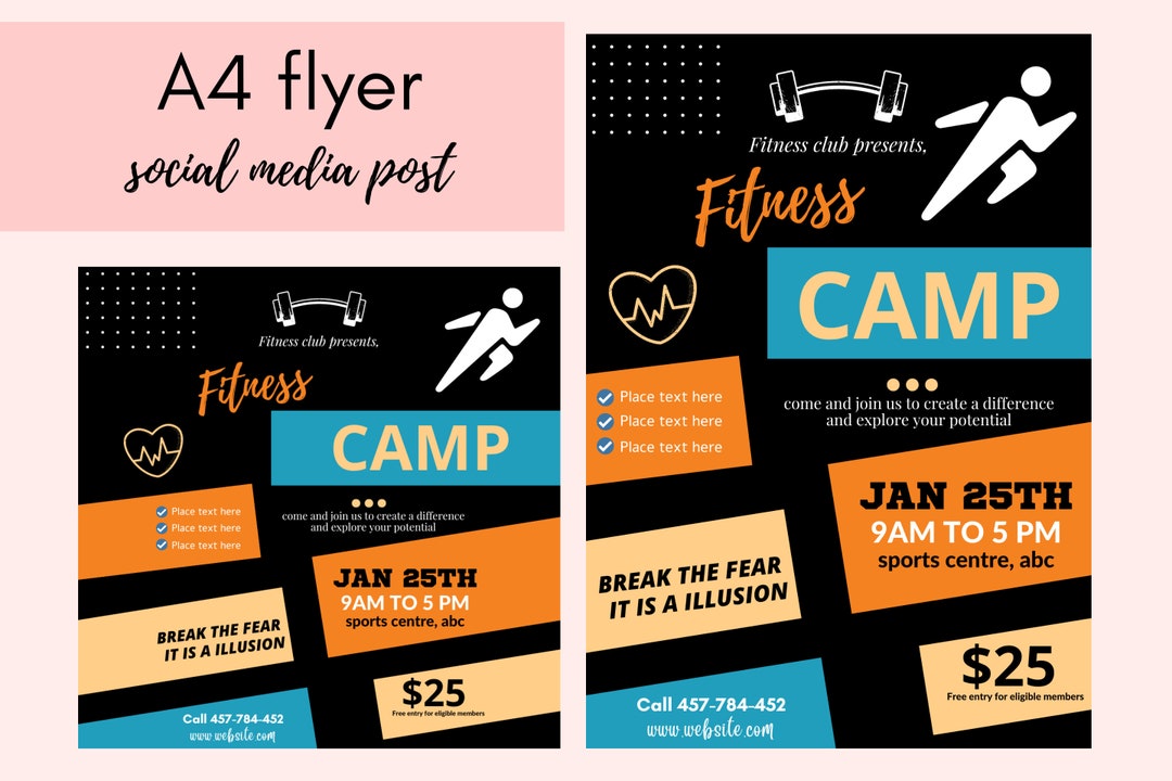 FITNESS FLYER A4 Gym Flyer Template weight Loss Flyerfitness Flyer ...