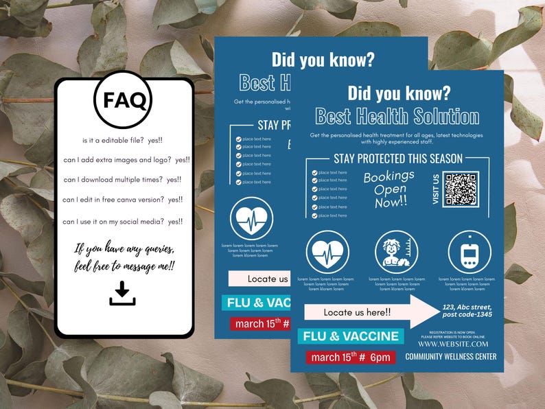 General Health FLYER CANVA| A4 Flyer Template |health Poster|editable ...