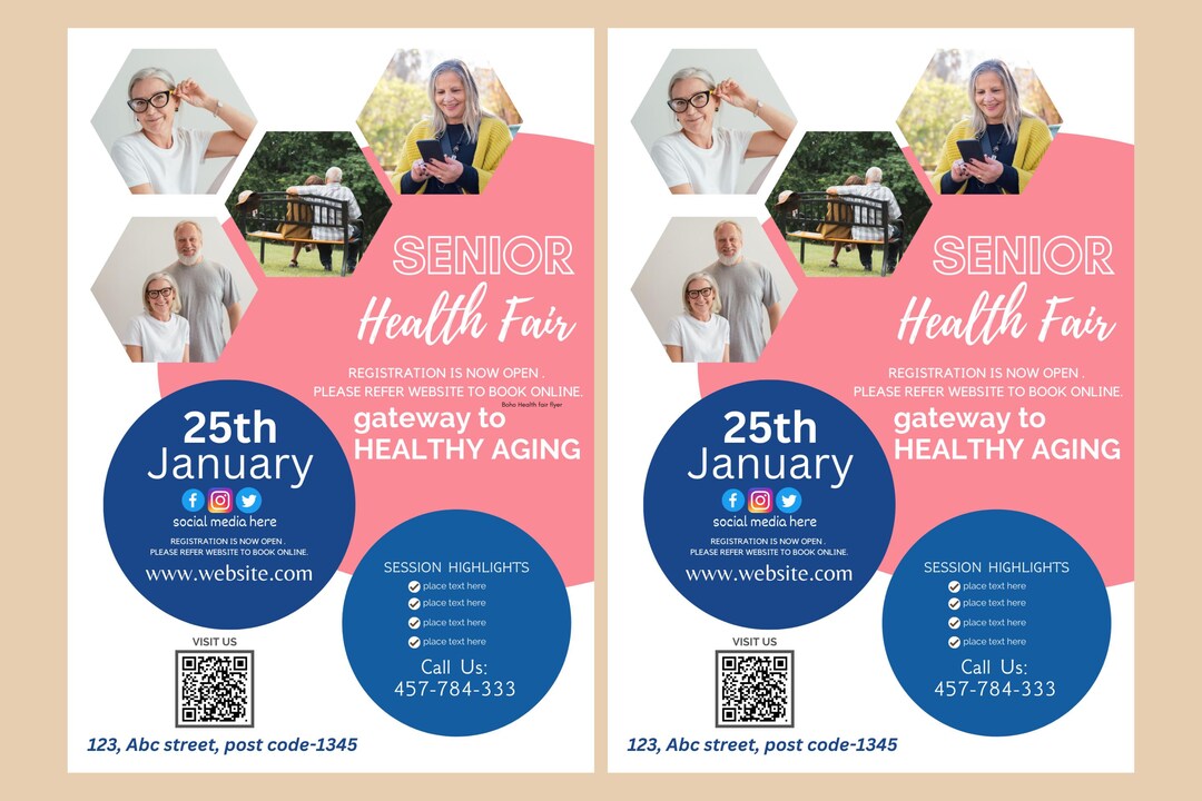 Senior Health FLYER CANVA| A4 Flyer Template |health Poster|editable ...