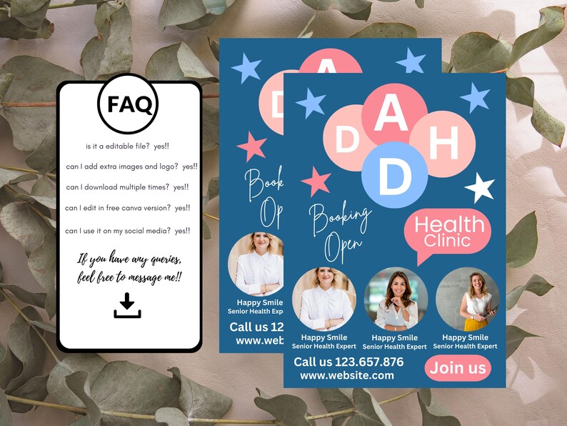 Adhd Health FLYER CANVA| A4 Flyer Template |health Poster|editable|diy ...