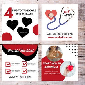 Heart Health FLYER Canva| Social Media Flyer| Heart Health Instagram ...