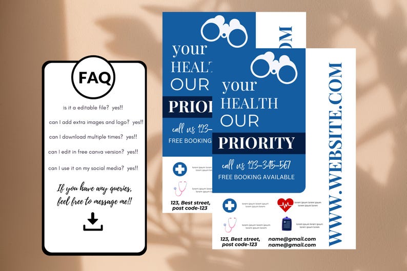 Blue Health FLYER CANVA| A4 Flyer Template |health Poster| Editable ...
