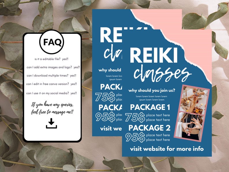 Reiki Health FLYER CANVA| A4 Flyer Template |health Poster|editable|diy ...