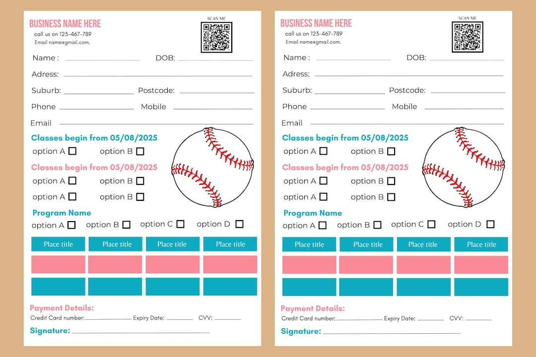 Softball Registration Form | CANVA| A4 Flyer Template |health Poster ...