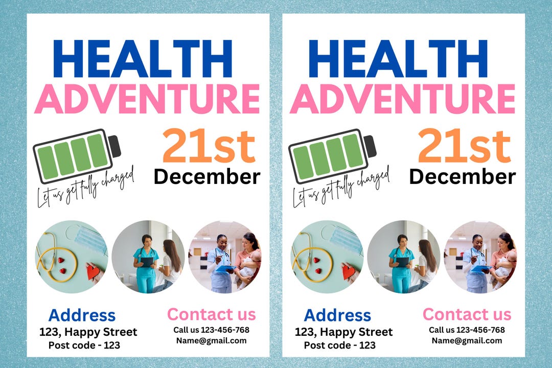Health Adventure FLYER CANVA A4 Flyer Template health Poster Editable ...