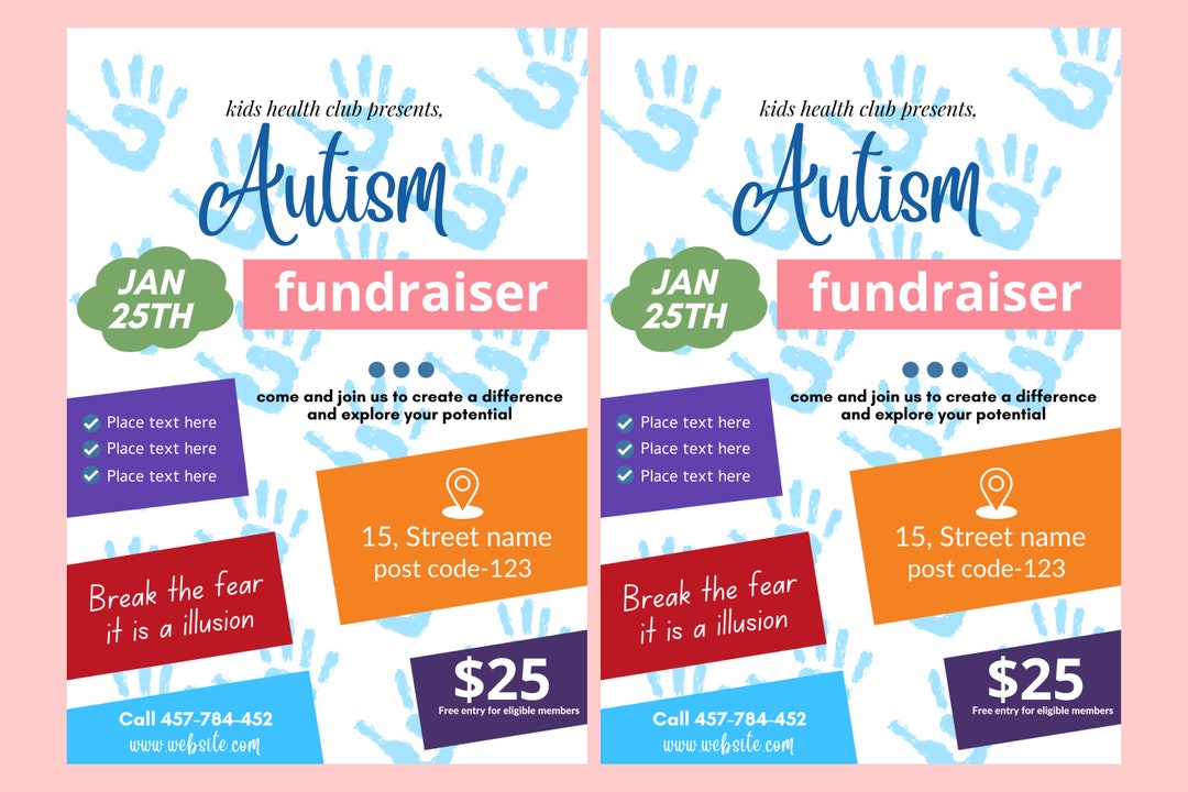Autism Health FLYER CANVAA4 Flyer Template health Poster Editable Flyer ...