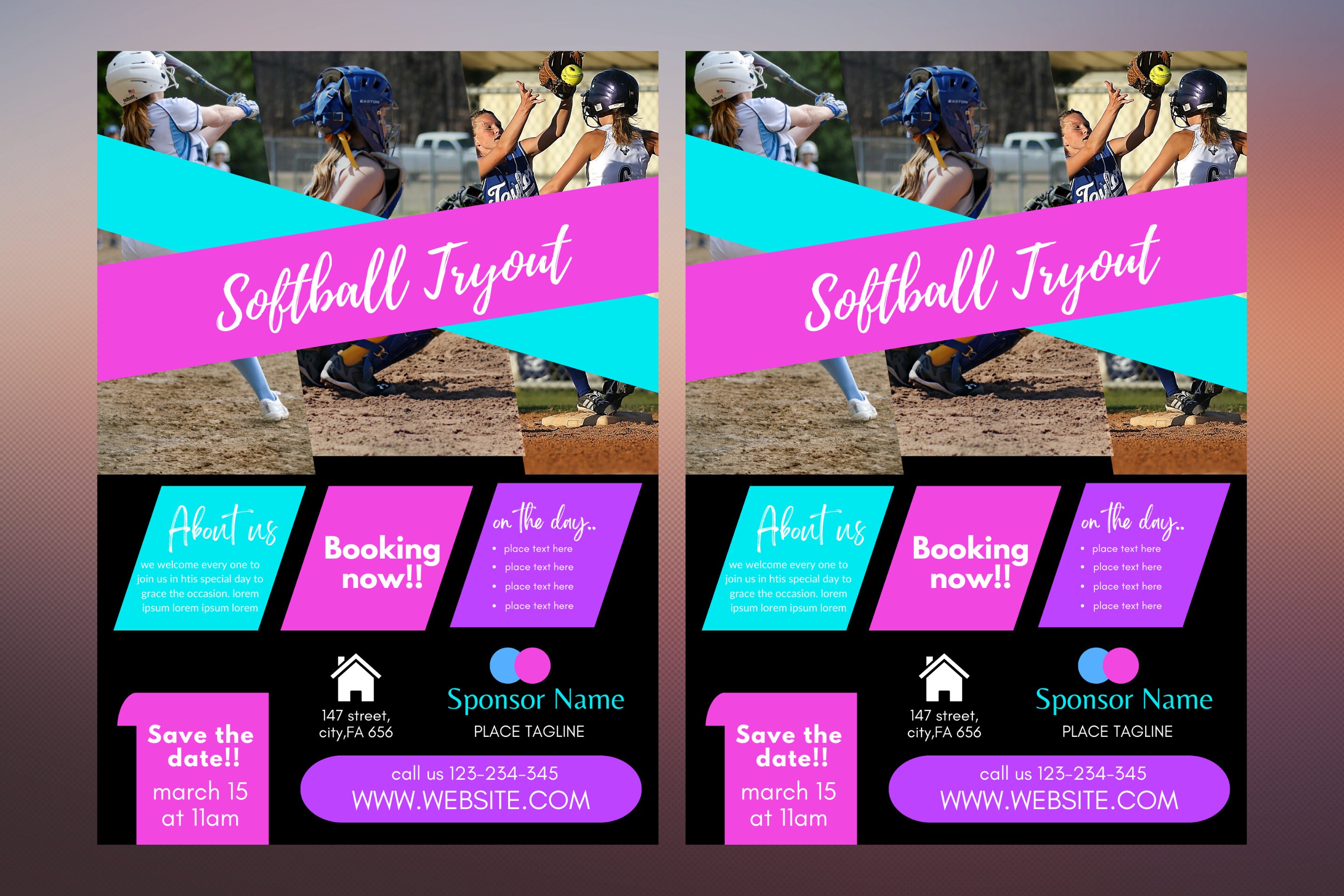 Softball Tryout FLYER CANVA A4 Flyer Template health Poster Editable ...