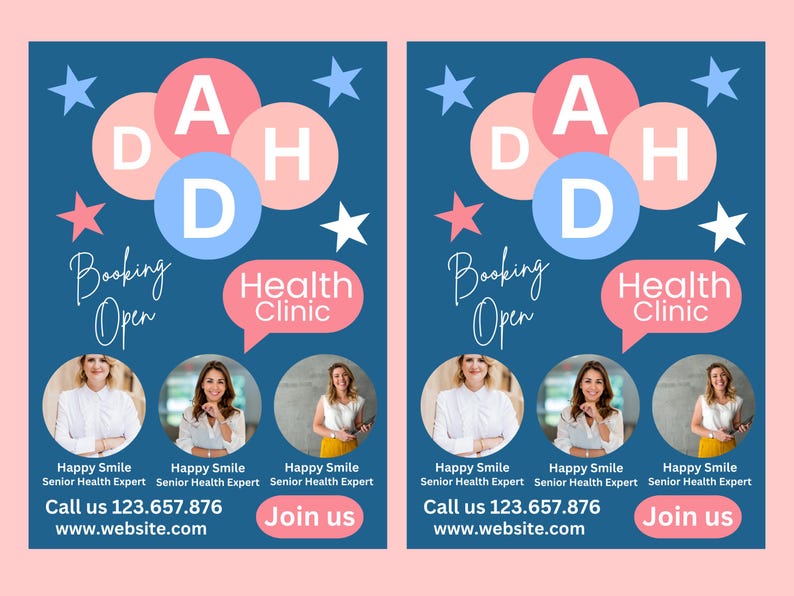Adhd Health FLYER CANVA| A4 Flyer Template |health Poster|editable|diy ...