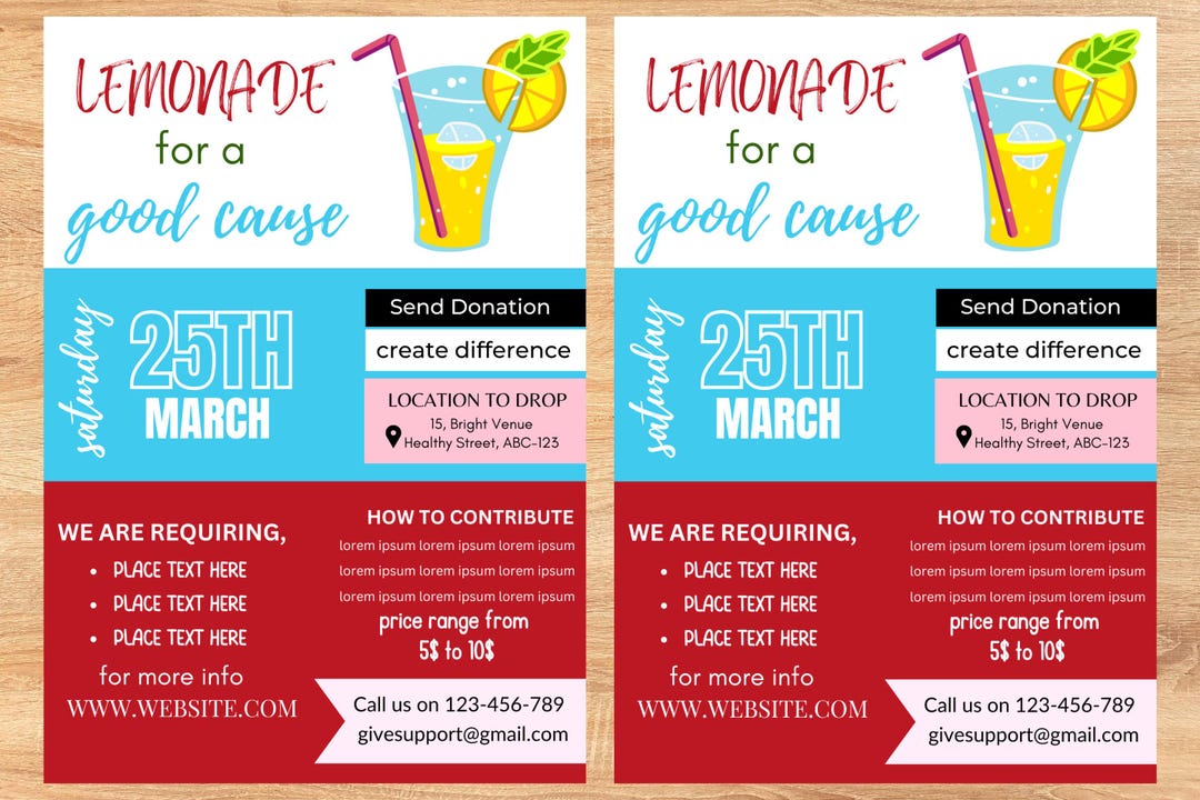 Lemonade Donation Fair FLYER Canva|blood Donation|health Poster ...