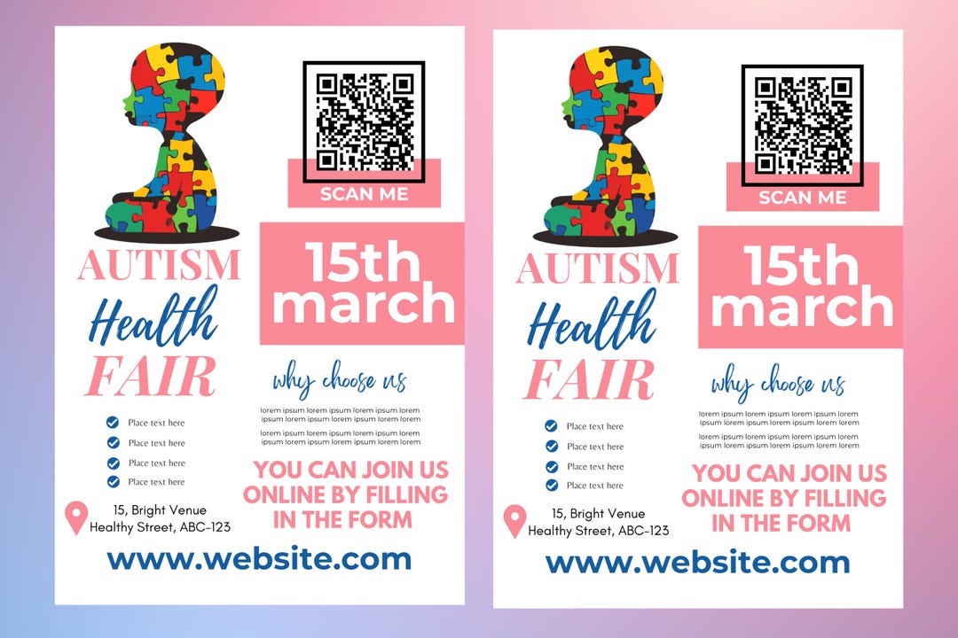Health Autism FLYER CANVA| A4 Flyer Template |health Poster|editable ...