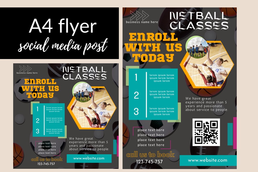 Netball Tryout FLYER A4 Flyer Templatesocial Media Postsports Flyer ...