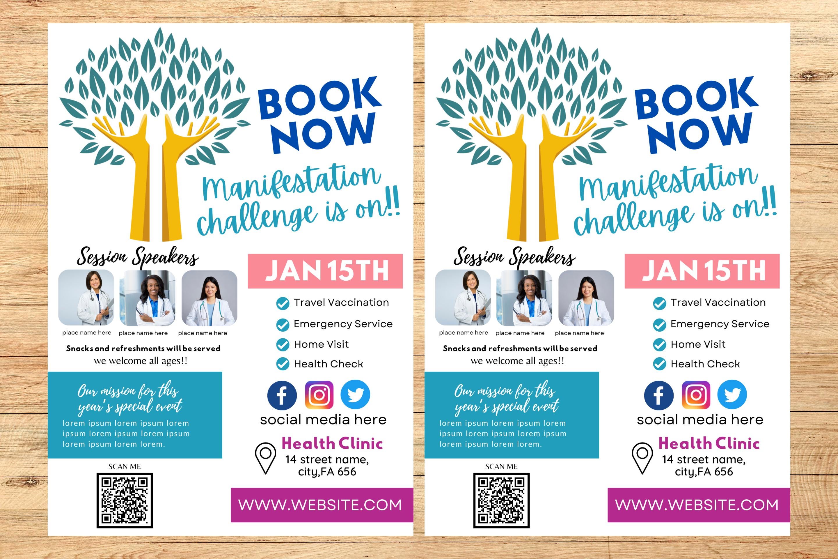 Manifestation Health FLYER CANVA A4 Flyer Template health ...
