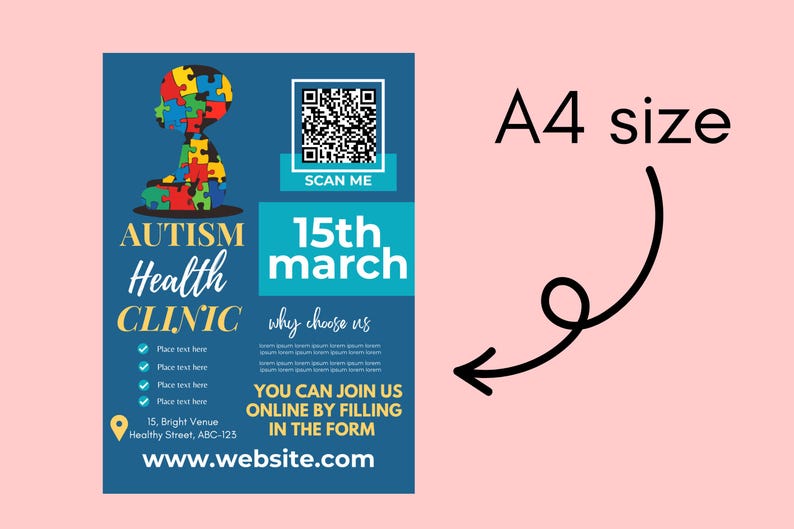 Autism Health FLYER CANVA| A4 Flyer Template |health Poster|editable ...