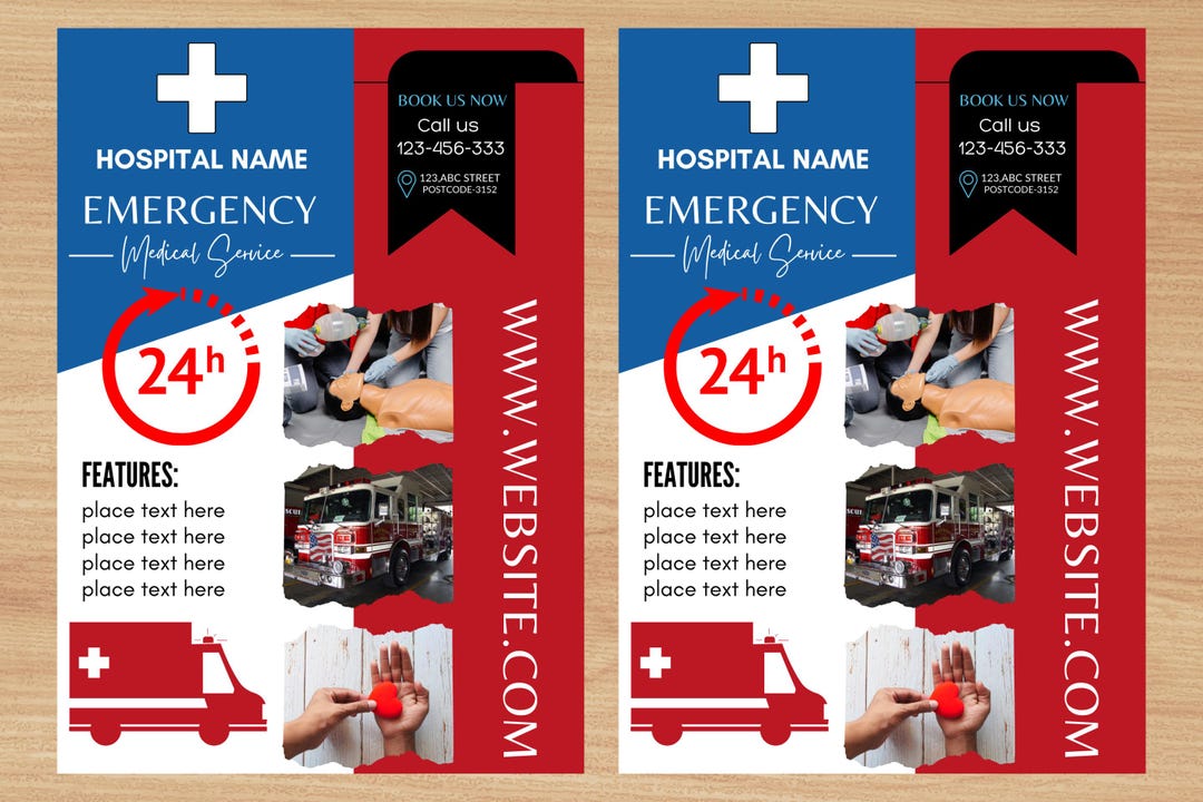 Emergency Health FLYER CANVA| A4 Flyer|emergency Medical Service Flyer ...
