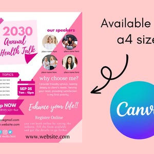Health Talk FLYER CANVA| A4 Flyer Template |health Poster| Editable ...