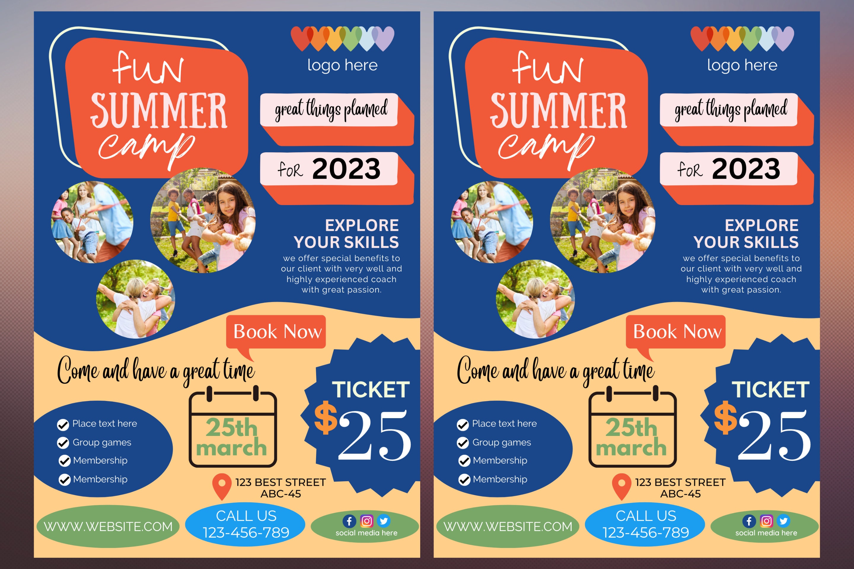 Summer Camp FLYER CANVA| A4 Flyer Template |health Poster| Editable ...