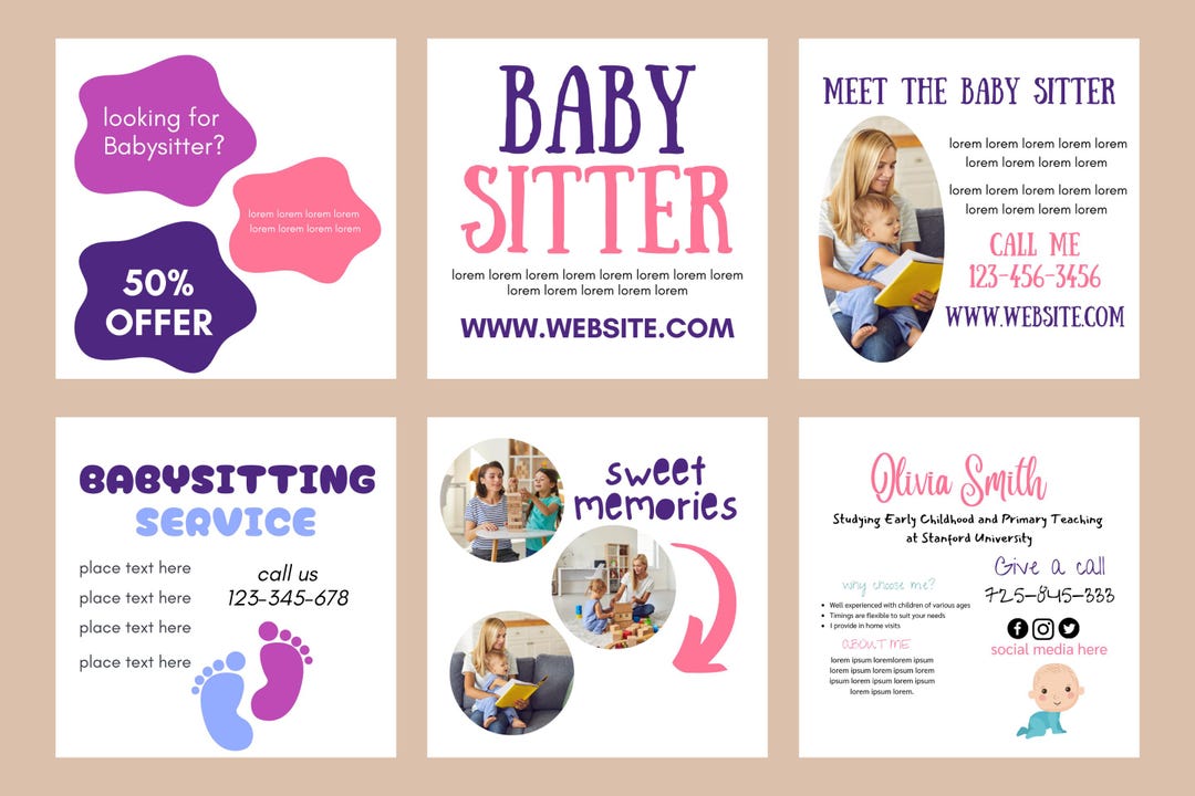 Editable Babysitter FLYER Canva|canva|social Media Flyer|babysitter ...