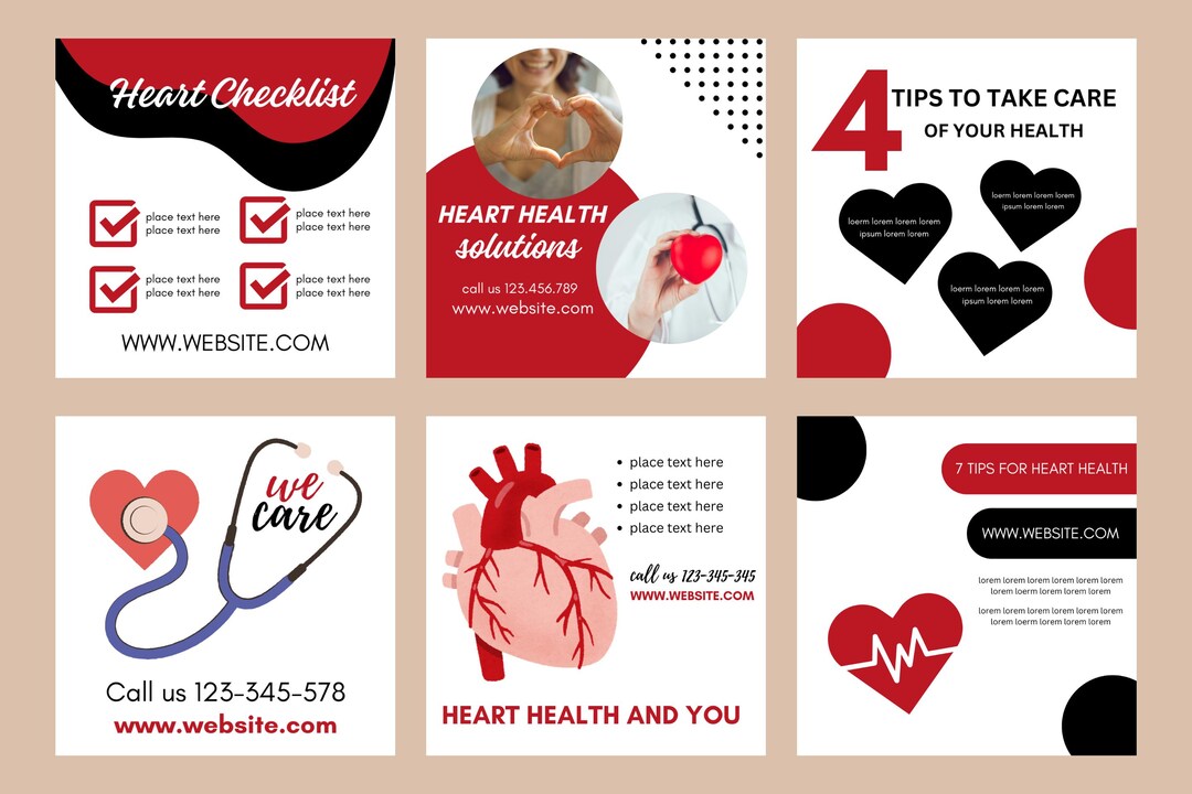 Editable Heart FLYER Canva Social Media Flyer Heart Health Instagram ...