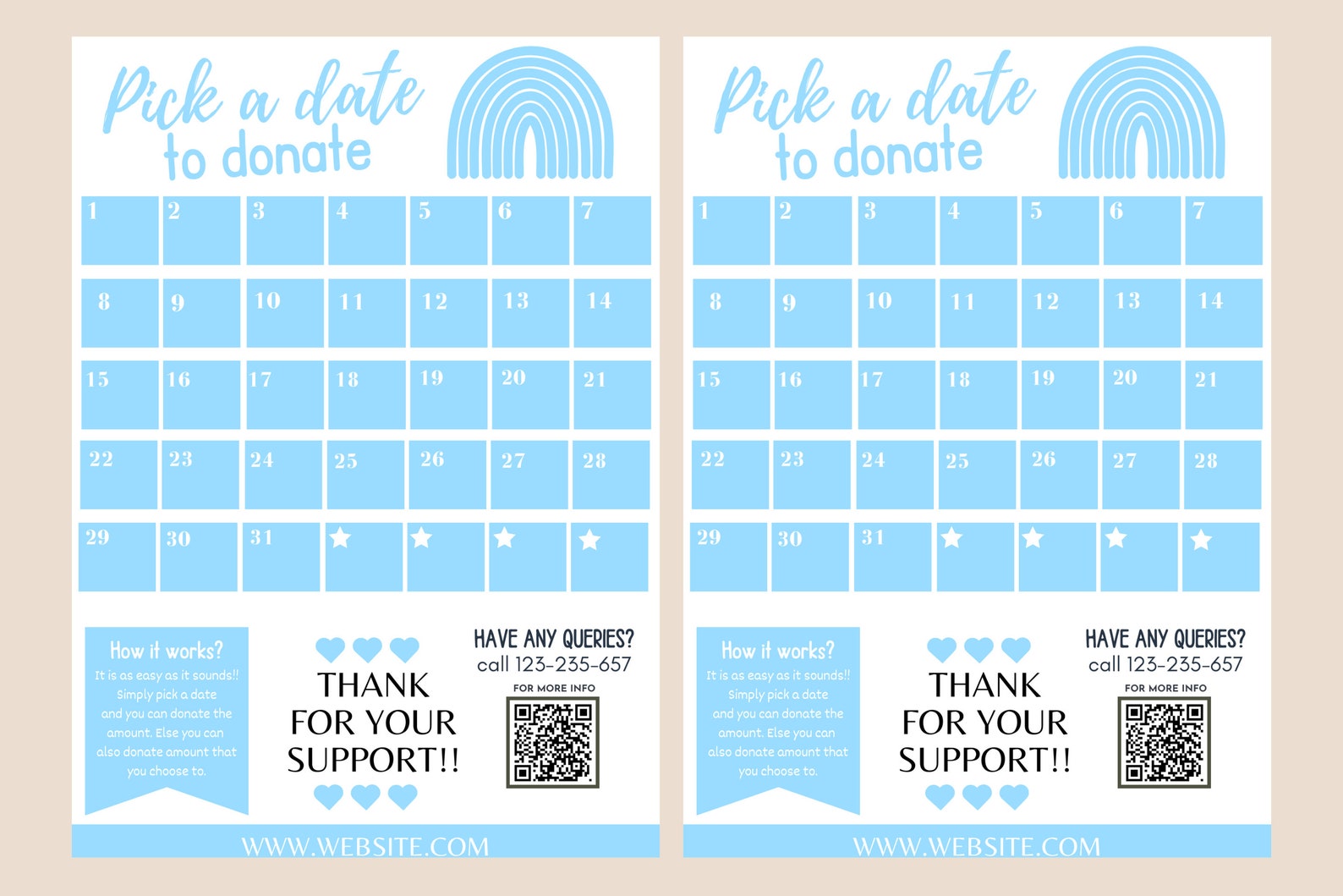 Rainbow Donation FLYER CANVA| A4 Flyer Template | Editable Flyer |diy ...