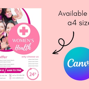 Women Health FLYER CANVA| A4 Flyer Template |health Poster| Editable ...