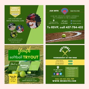 Editable Softball FLYER |canva| Social Media Flyer| Softball Instagram ...
