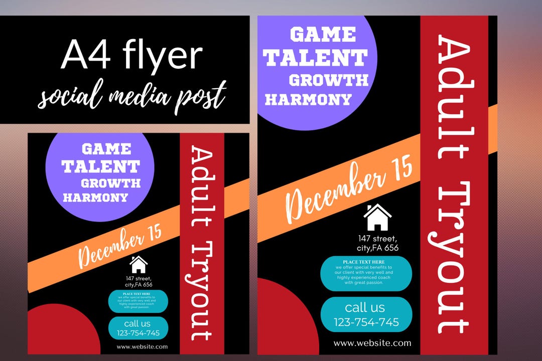 Editable Bold FLYER| A4 Flyer Template|social Media Post|sports Flyer ...