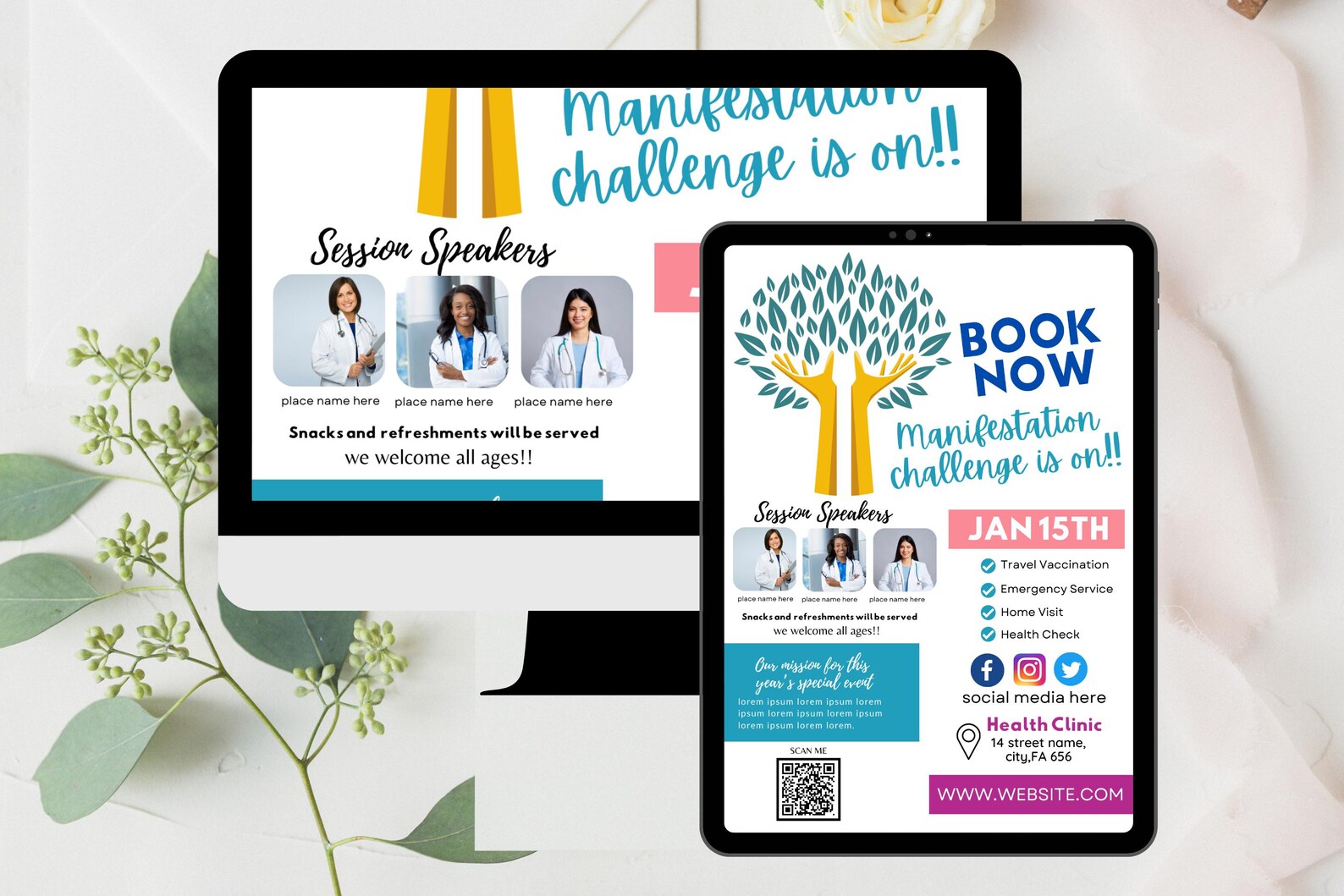 Manifestation Health FLYER CANVA A4 Flyer Template health ...