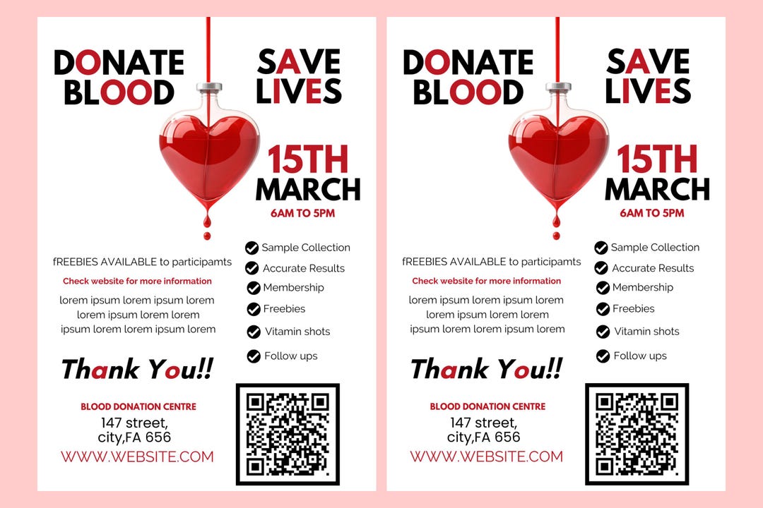 Donation Health FLYER CANVA| A4 Flyer Template|health Poster|editable ...