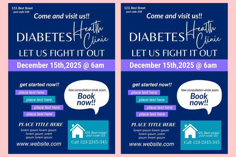 Diabetes Health FLYER CANVA| A4 Flyer Template |health Poster|editable ...