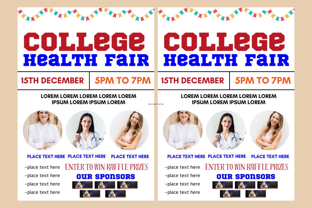 College Health Fair FLYER CANVA A4 Flyer Template health Poster ...