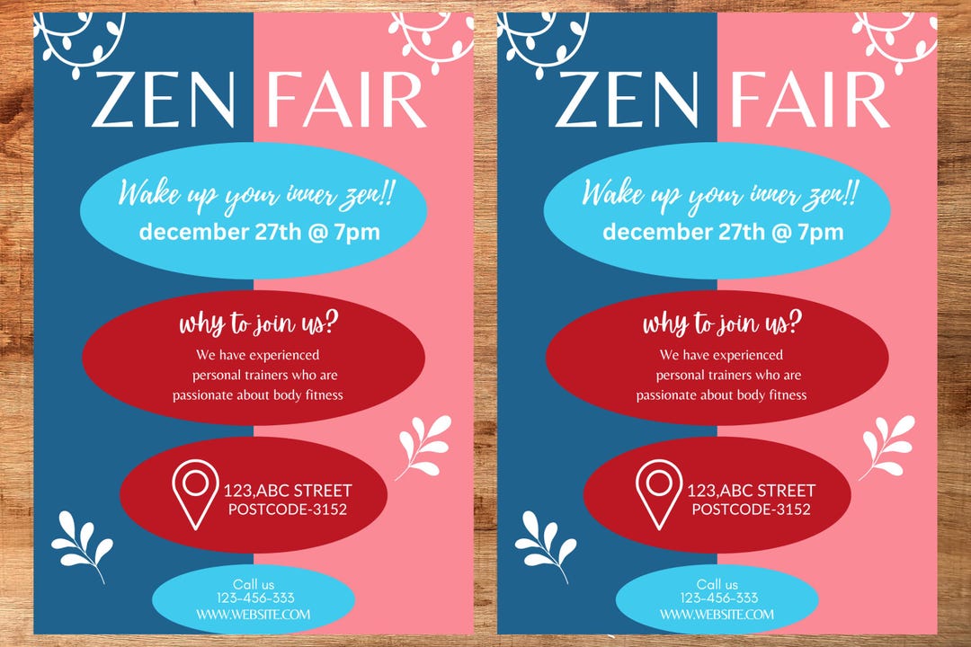 Zen Health FLYER CANVA| A4 Flyer Template |health Poster|editable|diy ...