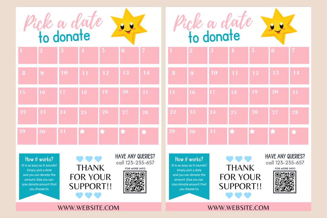 Pick Date Flyer Canva| Pick a Date to Donate FLYER CANVA| Summer ...