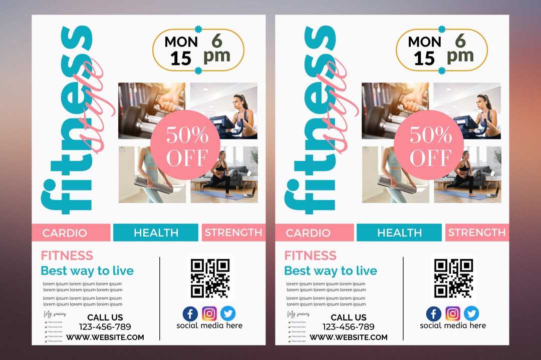 Fitness Coach FLYER CANVA| A4 Flyer Template |health Poster| Editable ...