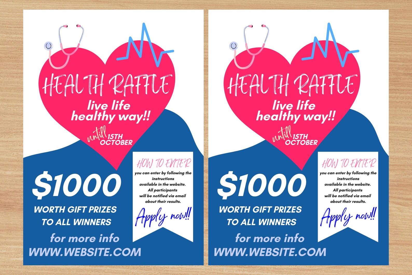 Health Raffle FLYER CANVA| A4 Flyer Template |health Poster|editable ...
