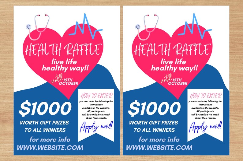 Health Raffle FLYER CANVA| A4 Flyer Template |health Poster|editable ...