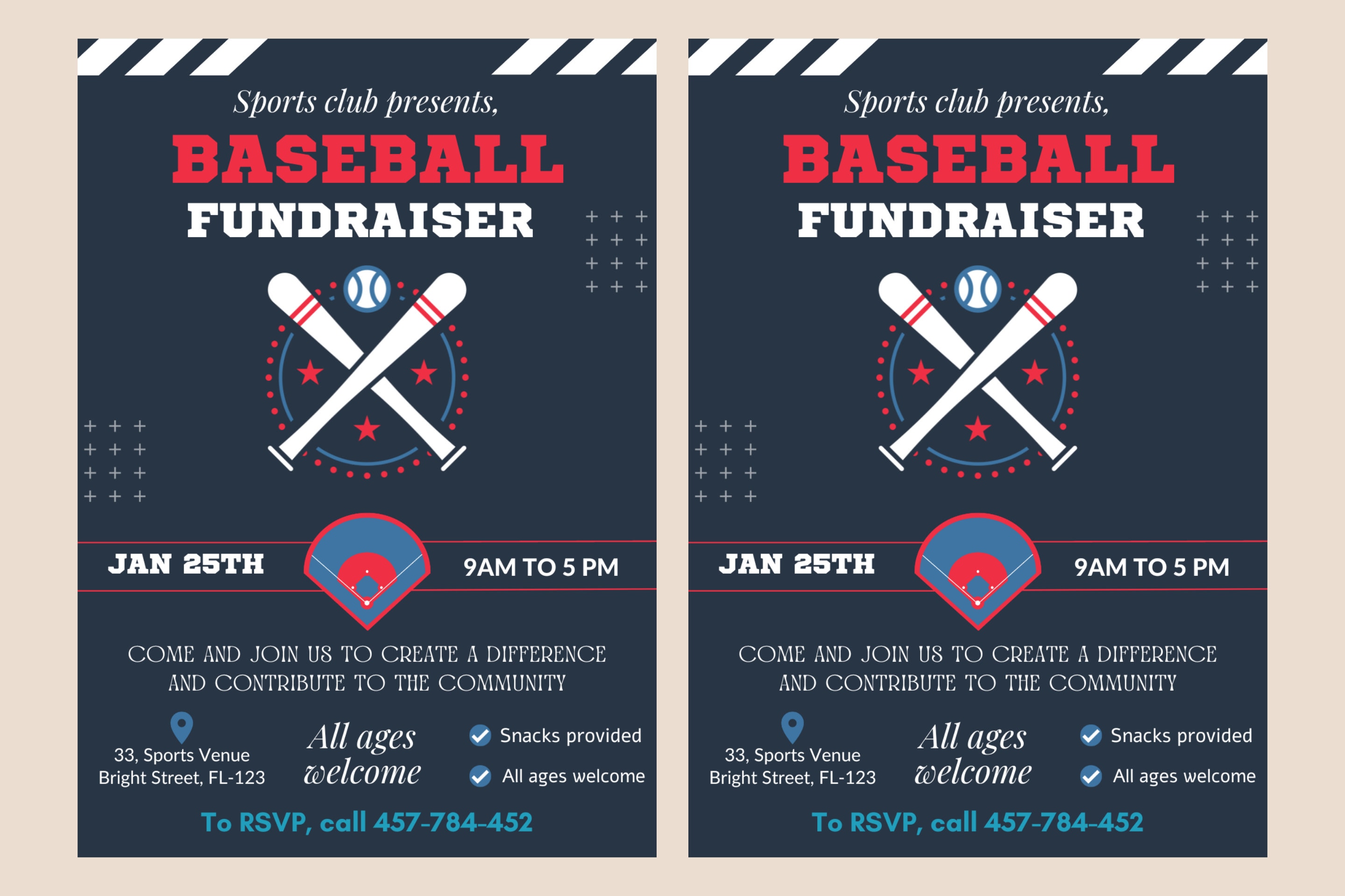 Baseball Donation Flyer| A4 Sports Template| Fundraiser Fair Flyer ...
