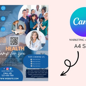 Health Camp FLYER CANVA| A4 Flyer Template |health Poster| Editable ...